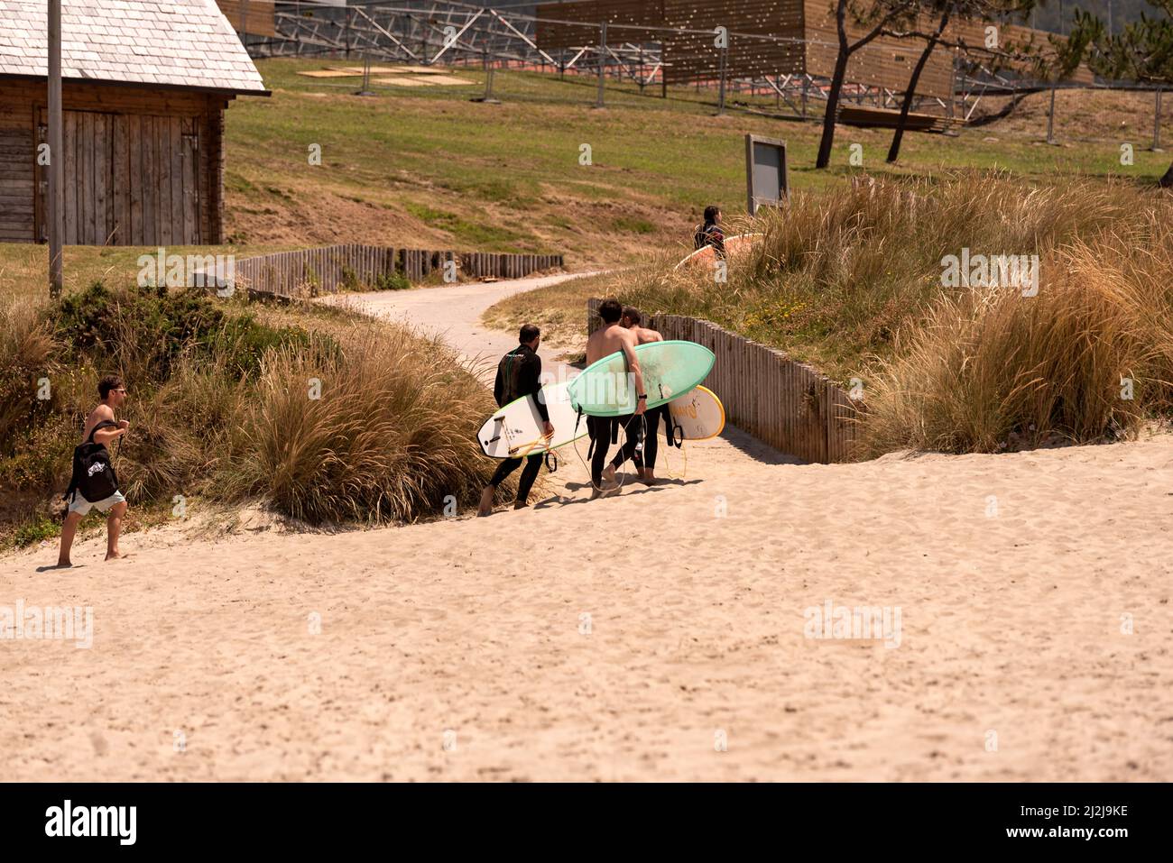13 August 2021 Pantin beach spain surfers before championship Stock ...