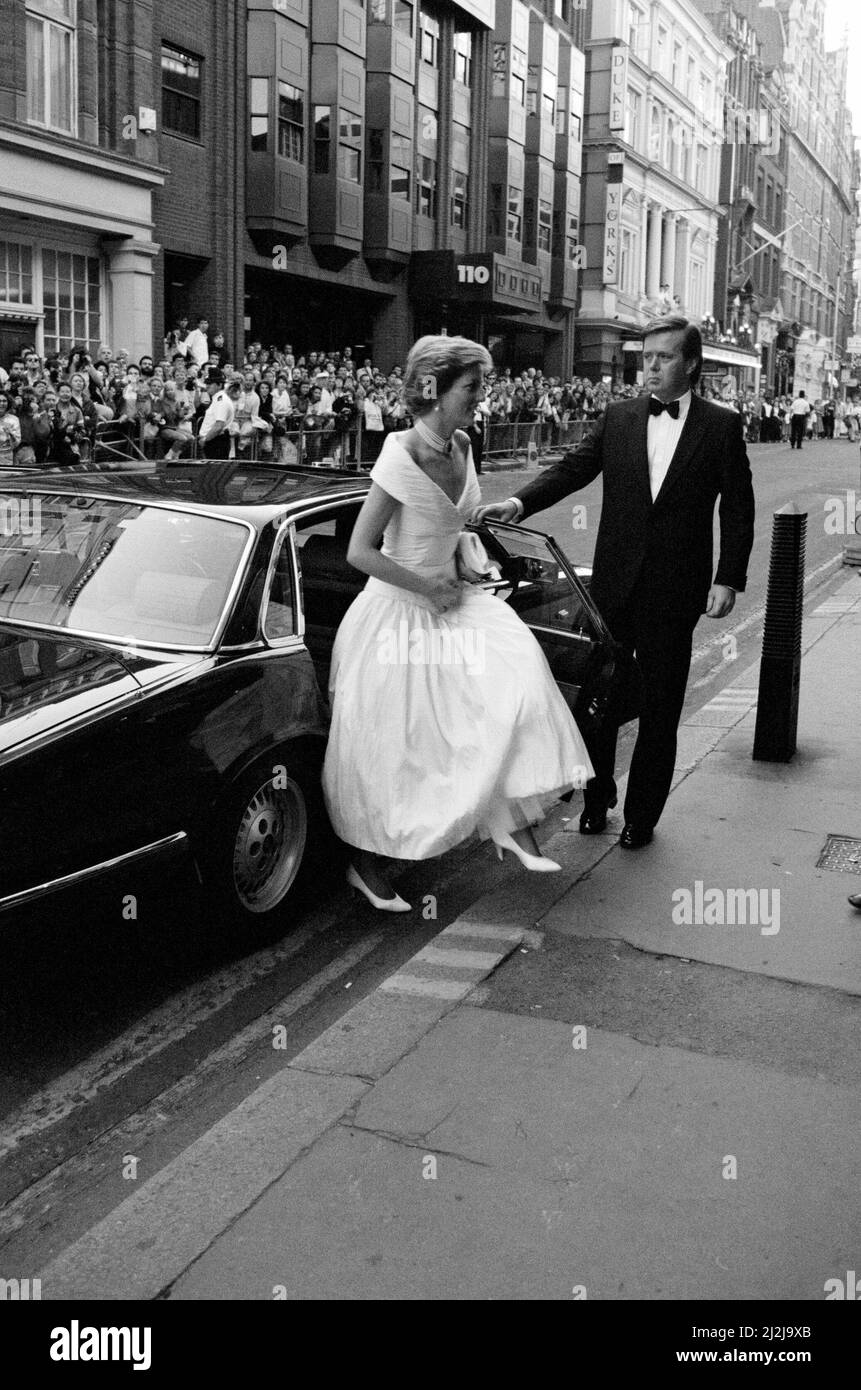 HRH The Princess of Wales, Princess Diana attendsthe performance of the ...