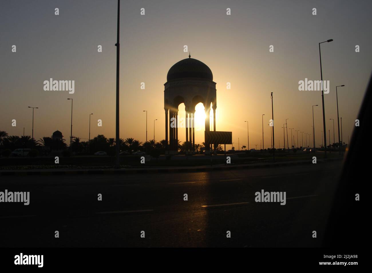 Sunset view in Alzulfa Roundabout in Al Seeb Stock Photo - Alamy