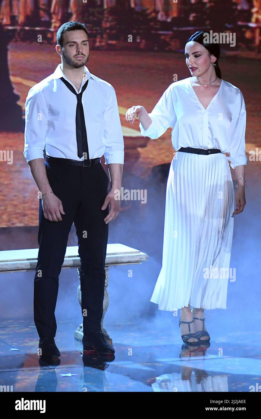 Vito Coppola and Arisa during the last episode of the broadcast the ...