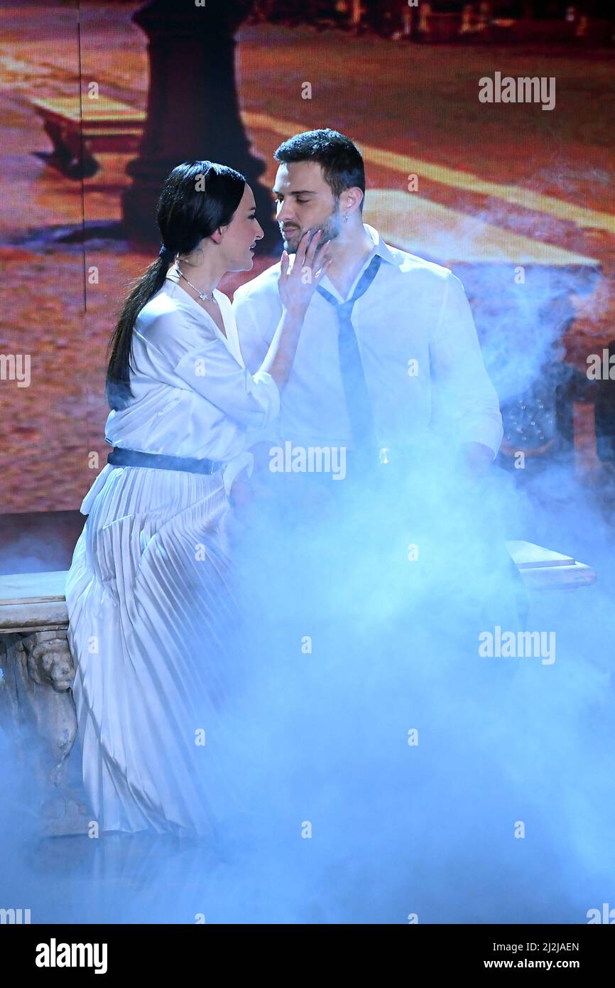 Vito Coppola and Arisa during the last episode of the broadcast the ...