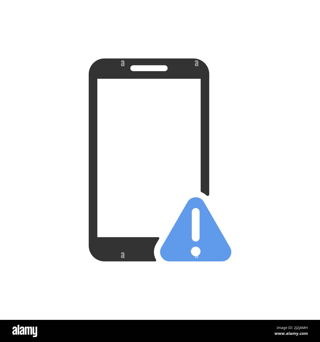 Smartphone and blue warning sign vector icon Stock Vector Image & Art ...
