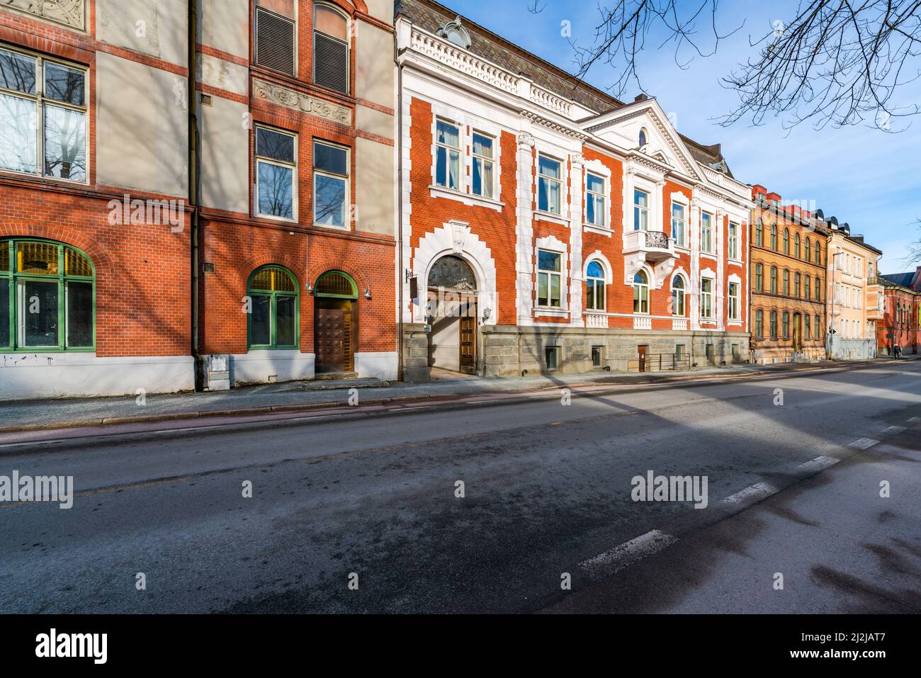 Street view in the Brygge district of Trondheim, the third most ...