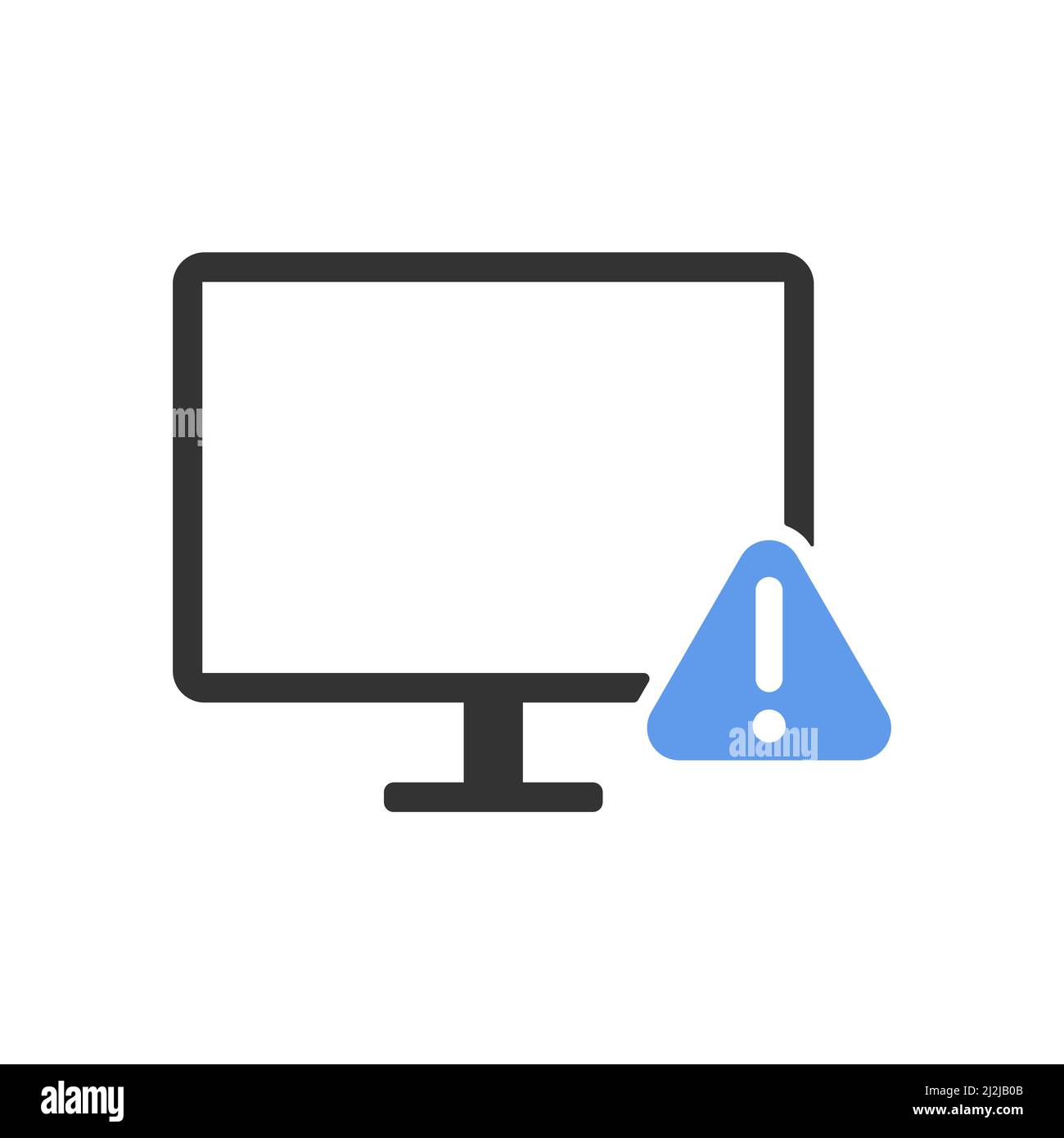 Computer screen blue warning sign vector icon Stock Vector Image & Art ...