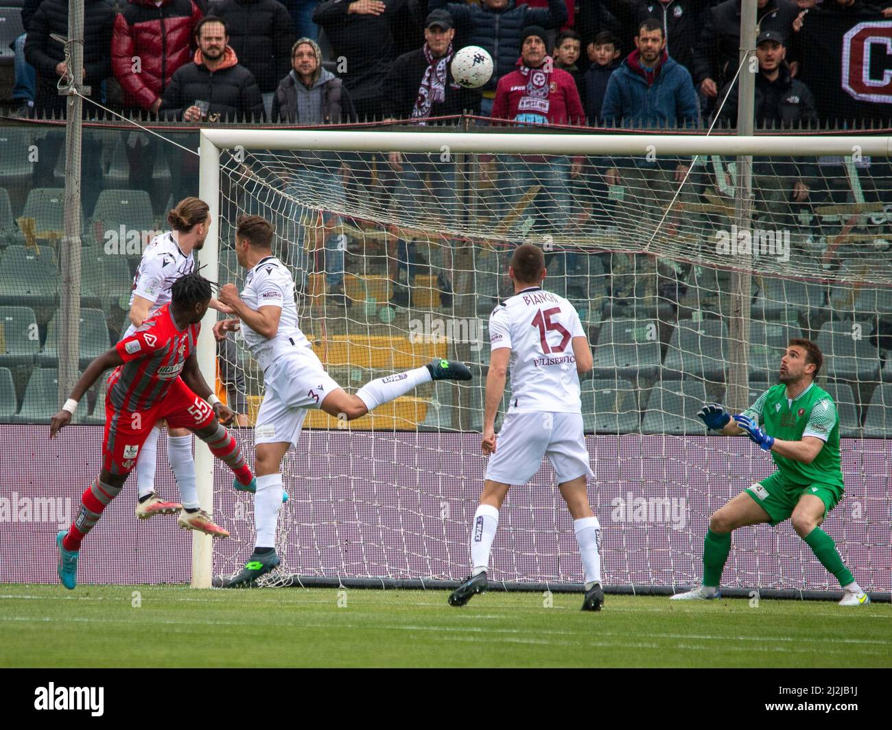 Stadio Giovanni Zini, Cremona, Italy, April 02, 2022, Okoli Caleb cremonese head shot during US ...