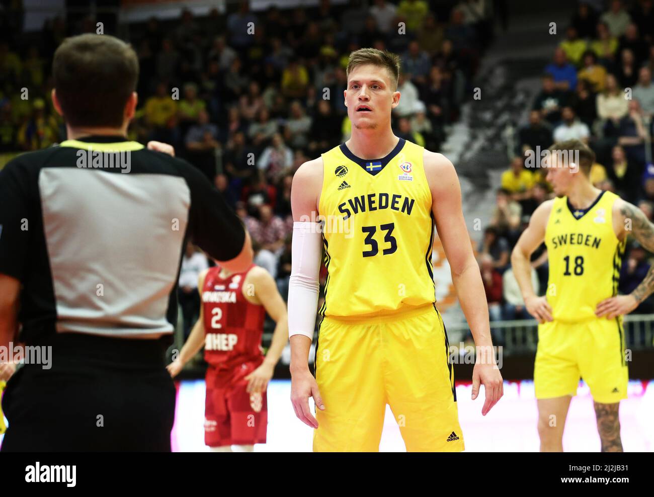 Sweden`s no. 33 Jonas Jerebko during Monday's FIBA World Cup qualifiers ...