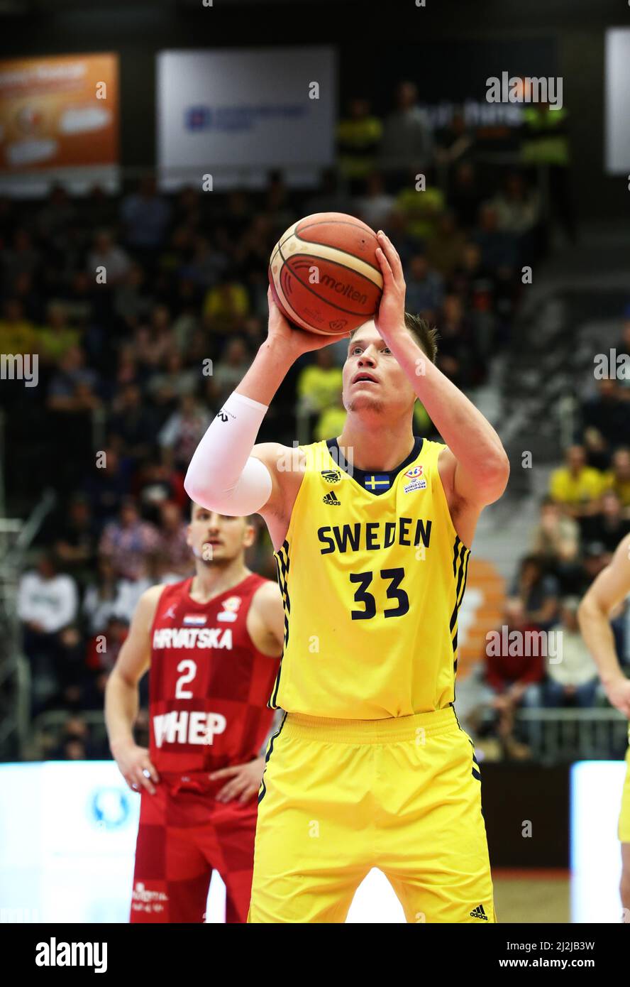 Sweden`s no. 33 Jonas Jerebko during Monday's FIBA World Cup qualifiers ...
