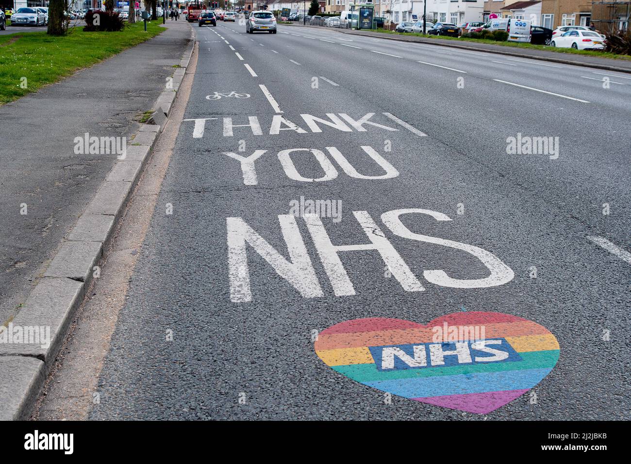 Cippenham, Slough, Berkshire, UK. 2nd April, 2022. The Thank You NHS ...