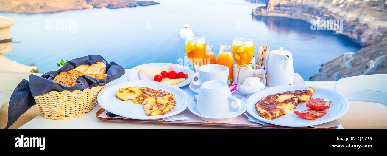 fresh breakfast by seaside Stock Photo - Alamy