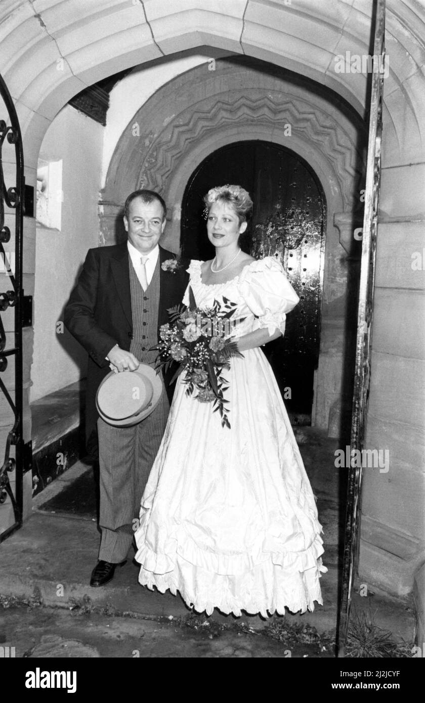Denise Welch and Tim Healy after their wedding blessing ceremony at a ...