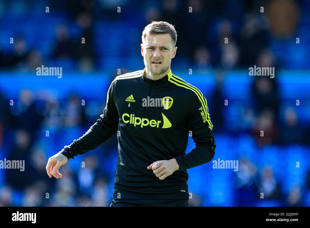Liam Cooper #6 of Leeds United during the pre match warm up Stock Photo ...