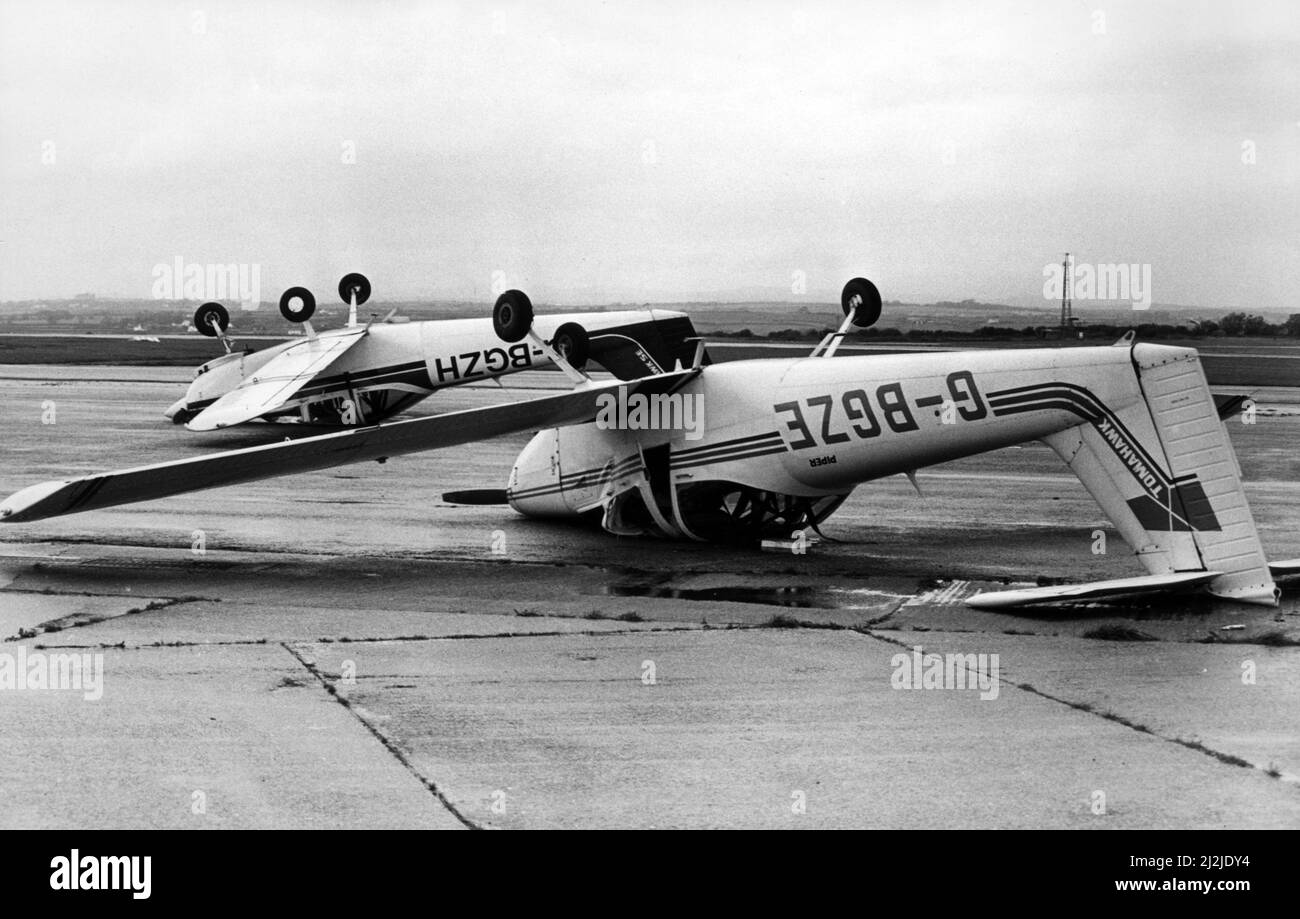 The Piper Tomahawk aircraft, owned by the Cambrian Flying Club which ...