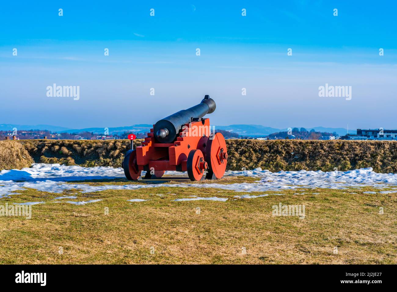 Old cannon in Kristiansten Festning (Fortress) - an old fort on the ...