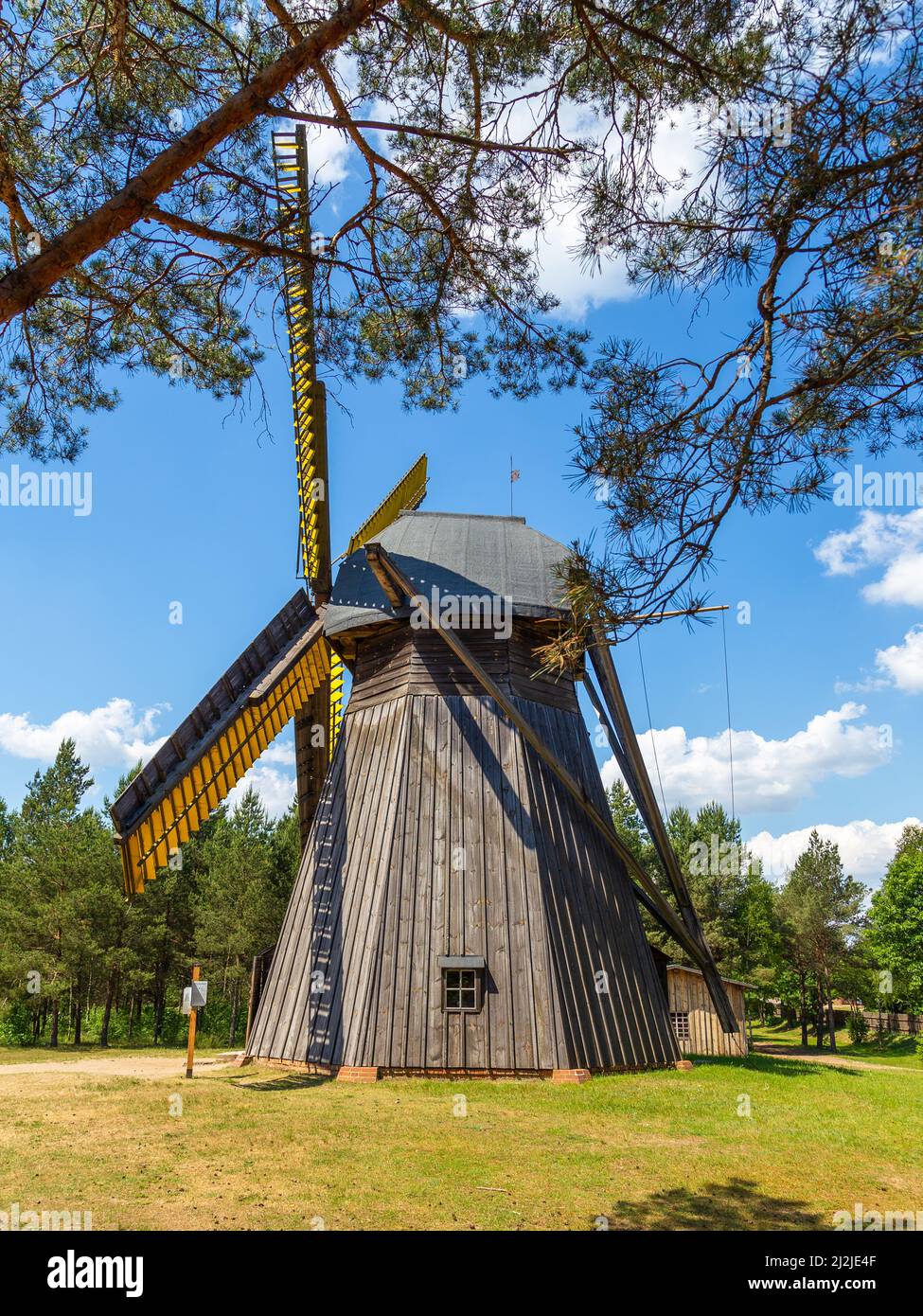 Dutch type windmill from Brusy in open-air museum, Kashubian ...