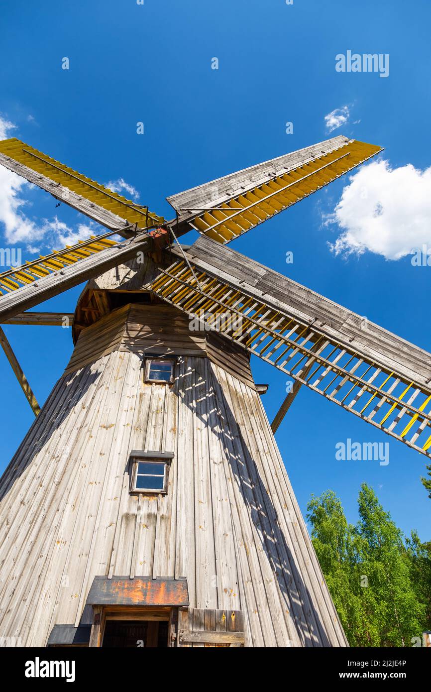 Dutch type windmill from Brusy in open-air museum, Kashubian ...