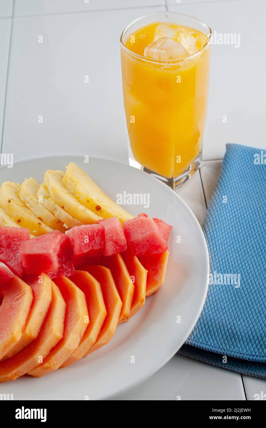 Papaya pineapple watermelon with hi-res stock photography and images ...