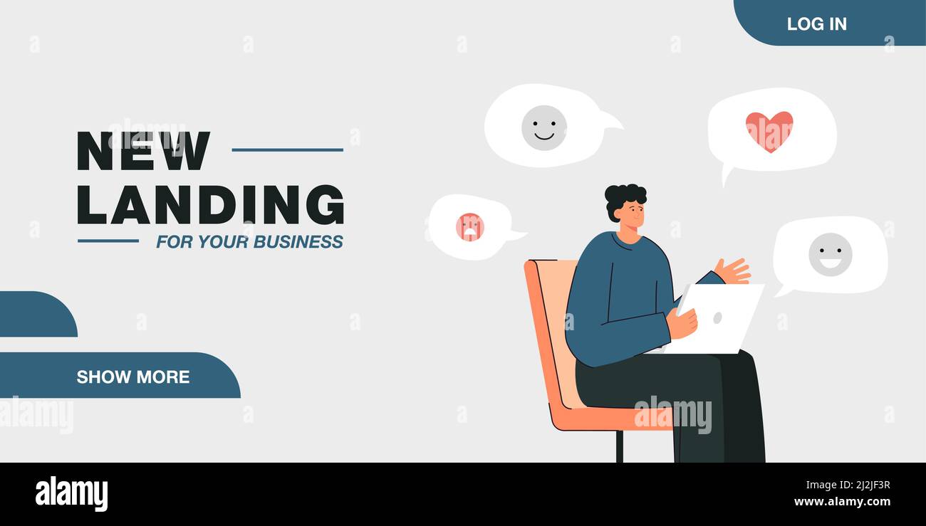 Woman seeing different reactions to post on social media. Girl with ...