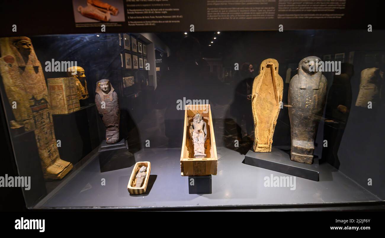 Barcelona, Spain. Artifacts in Museum of Ancient Egypt Culture Stock ...