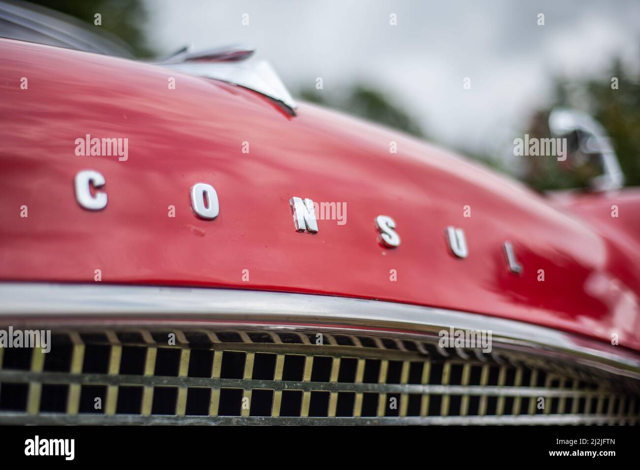 Red Ford Consul Stock Photo - Alamy