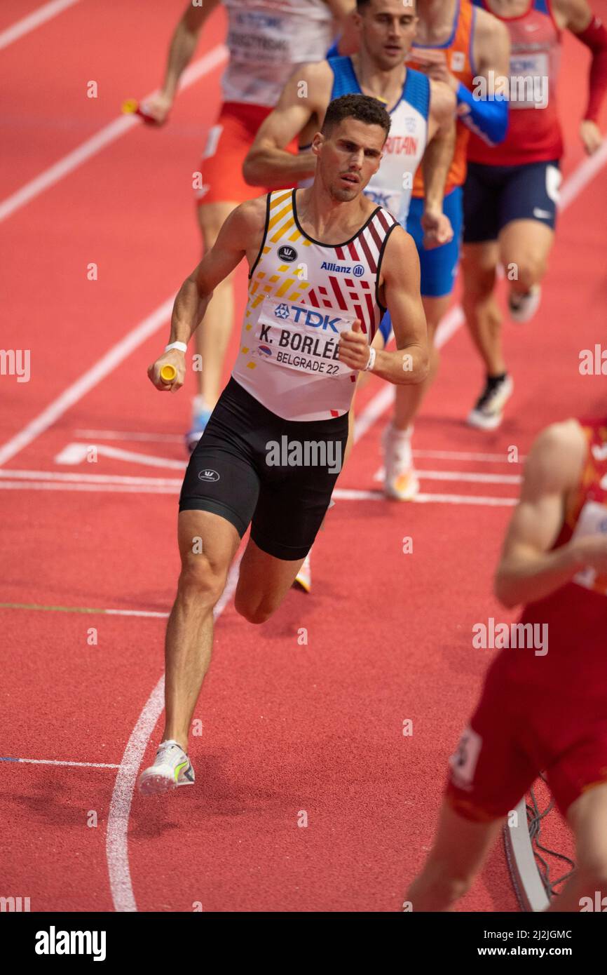 Kevin Borlee BEL competing the men’s 4x400m relay on Day Two of the ...
