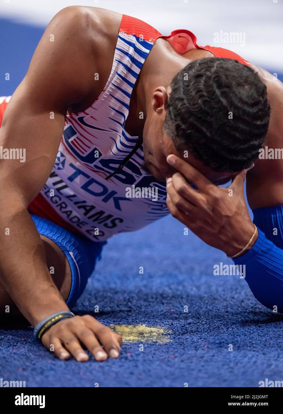 Noah Williams USA competing the men’s 4x400m relay on Day Two of the ...