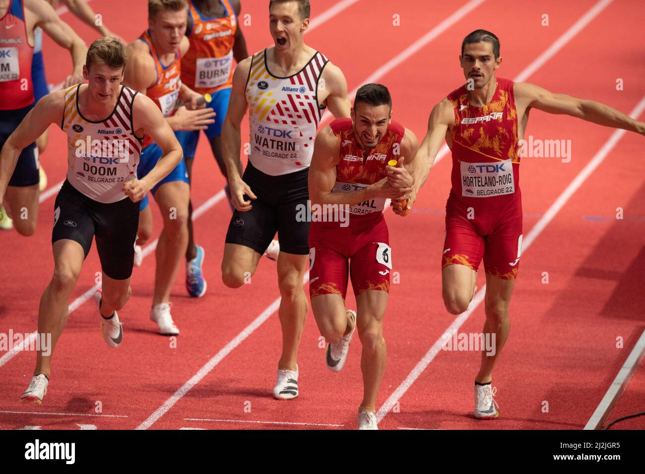Iñaki Canal and Bruno Hortelano-Roig SPA competing the men’s 4x400m ...