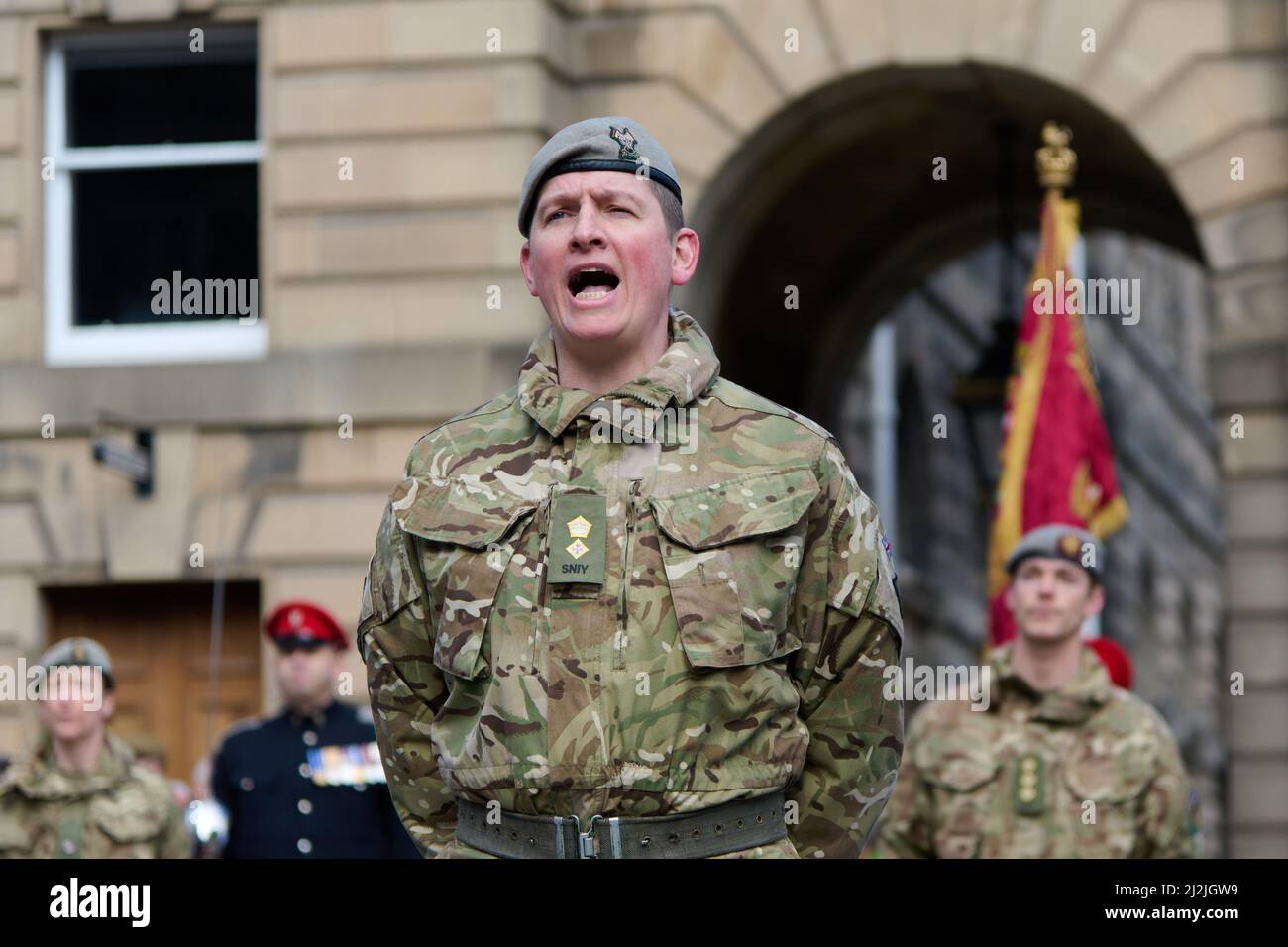 Edinburgh Scotland, UK April 02 2022.The British Army, The Scottish and ...