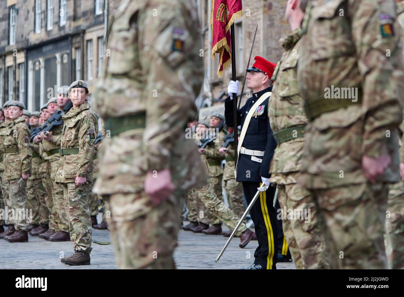 Edinburgh Scotland, UK April 02 2022.The British Army, The Scottish and ...