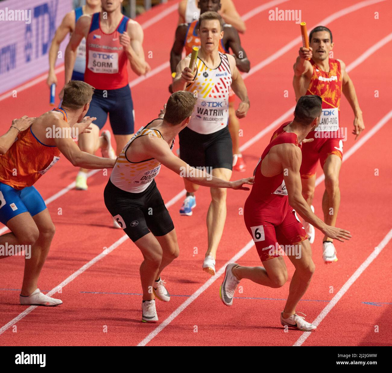 Iñaki Canal and Bruno Hortelano-Roig SPA competing the men’s 4x400m ...