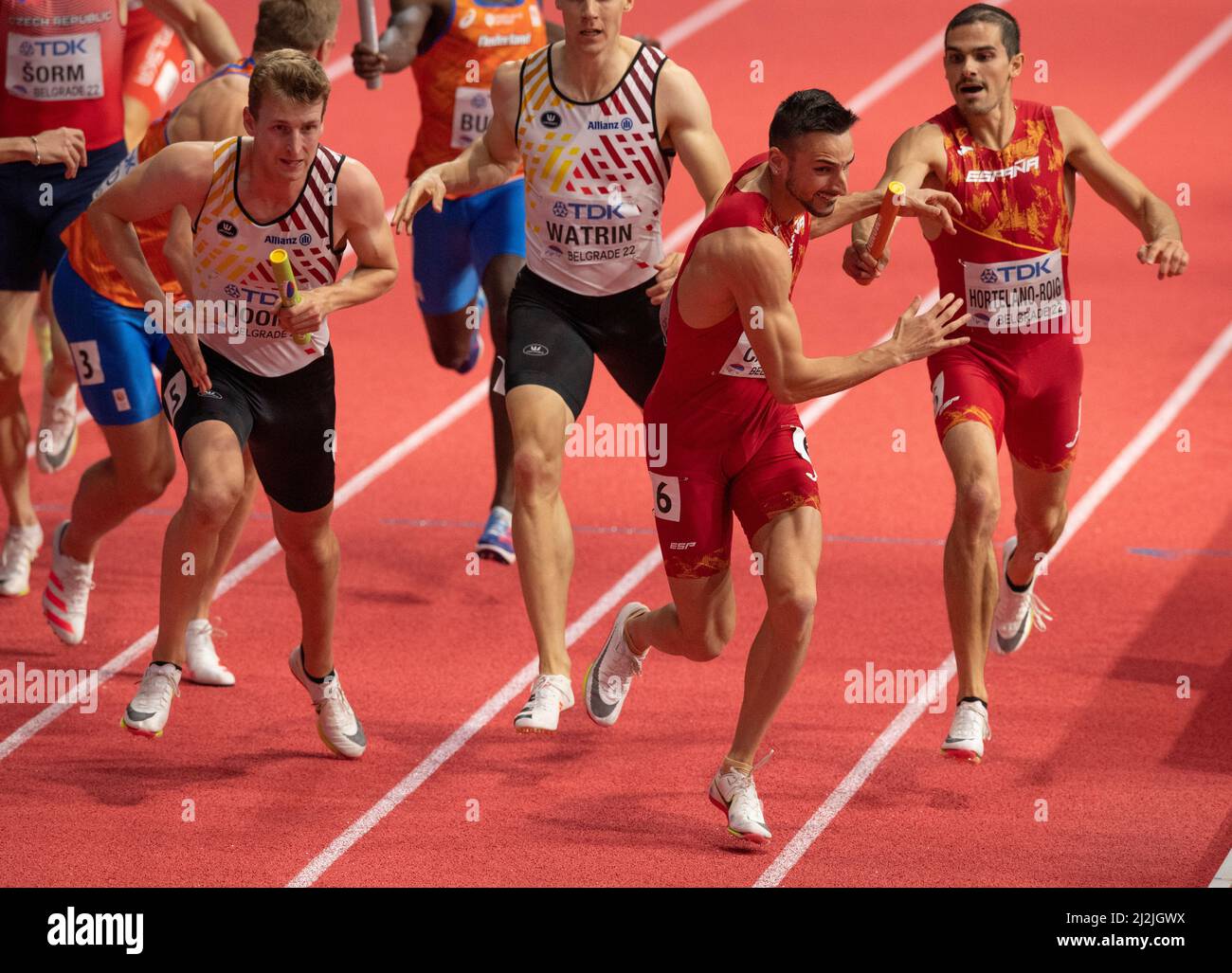 Iñaki Canal and Bruno Hortelano-Roig SPA competing the men’s 4x400m ...