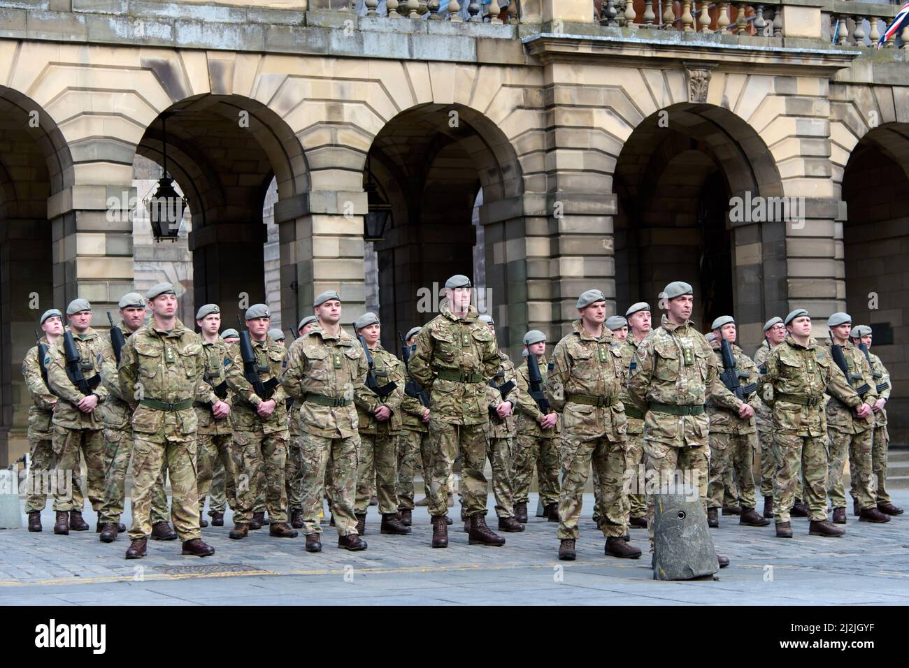 Edinburgh Scotland, UK April 02 2022.The British Army, The Scottish and ...