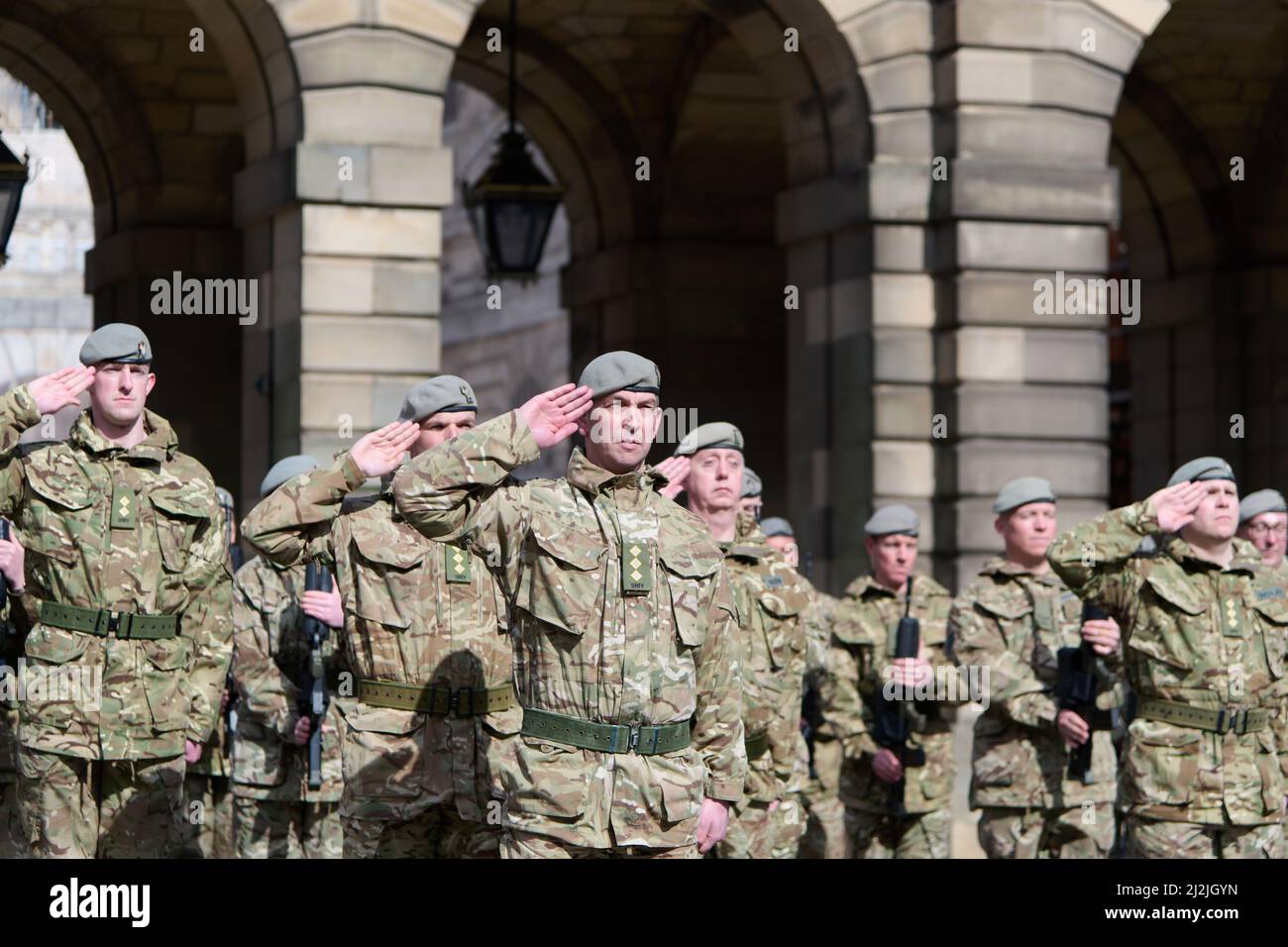 Edinburgh Scotland, UK April 02 2022.The British Army, The Scottish and ...