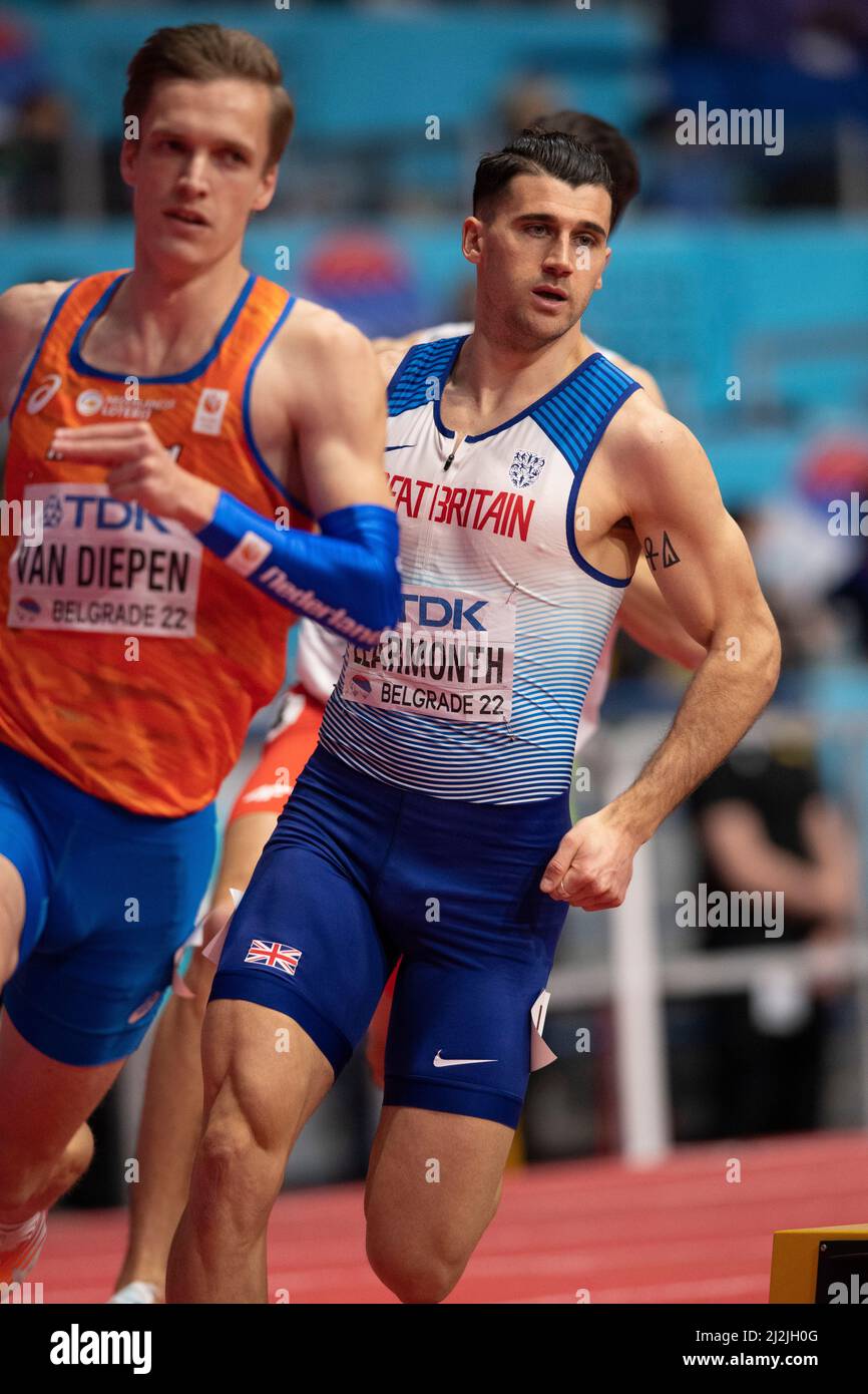 Guy Learmonth GB & NI running leg four of the men’s 4x400m relay on Day ...