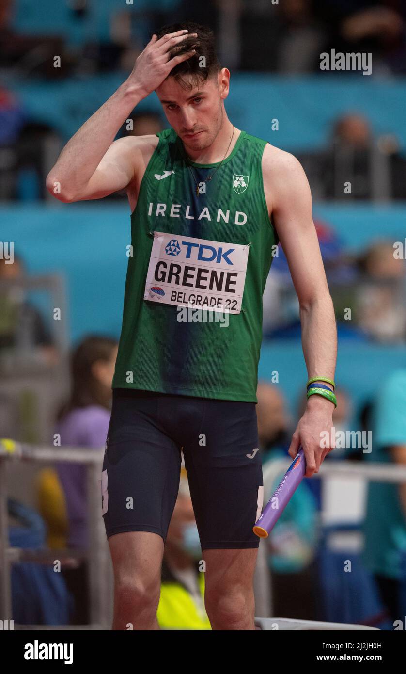 Cillin Greene IRL competing the men’s 4x400m relay on Day Two of the ...