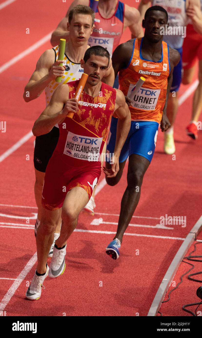 Bruno Hortelano-Roig SPA competing the men’s 4x400m relay on Day Three ...