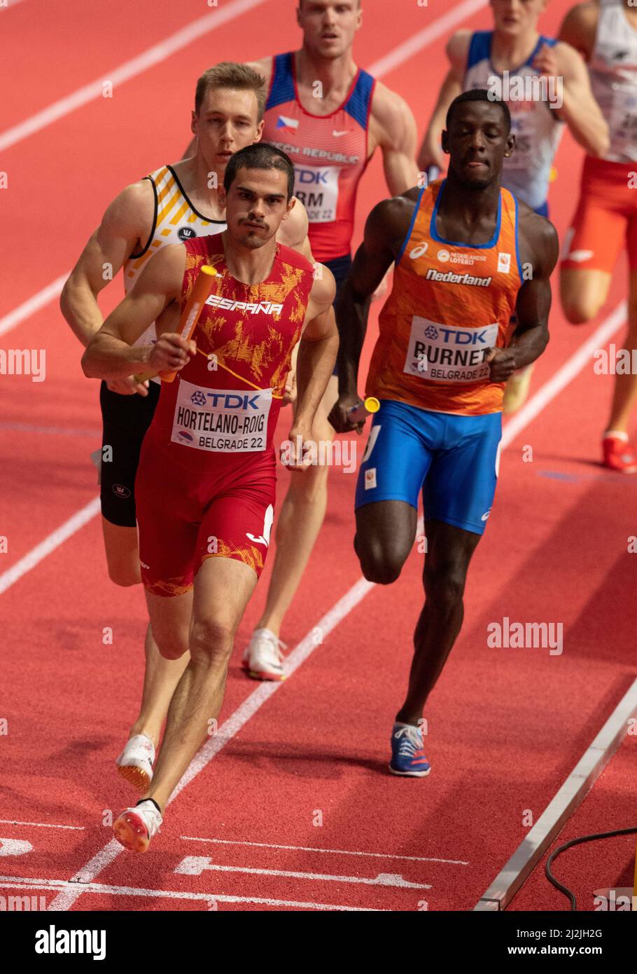 Bruno Hortelano-Roig SPA competing the men’s 4x400m relay on Day Three ...