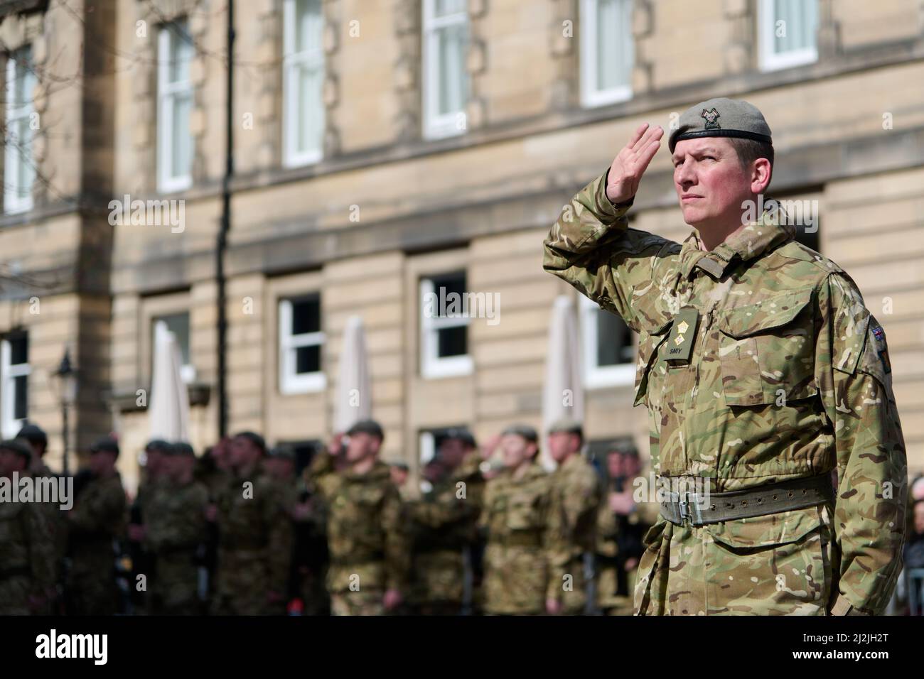 Edinburgh Scotland, UK April 02 2022.The British Army, The Scottish and ...