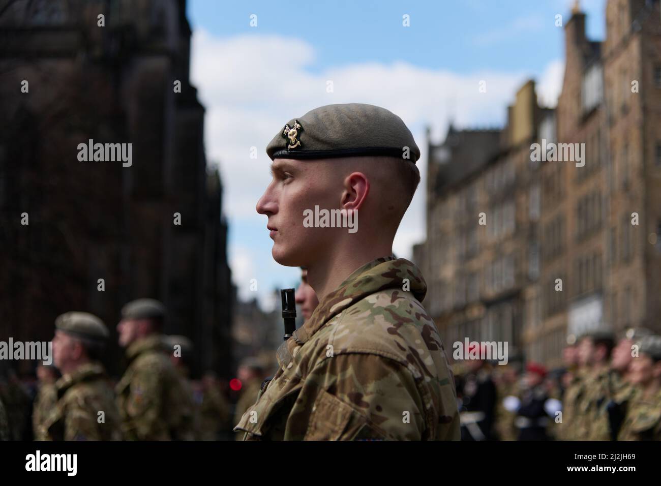 Edinburgh Scotland, UK April 02 2022.The British Army, The Scottish and ...