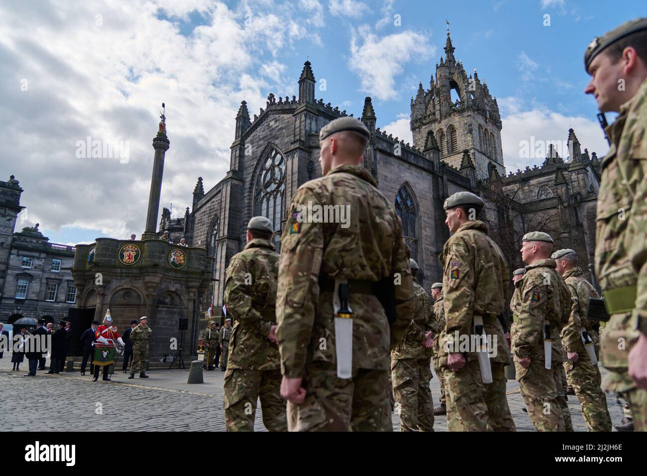 Edinburgh Scotland, UK April 02 2022.The British Army, The Scottish and North Irish Yeomanry ...