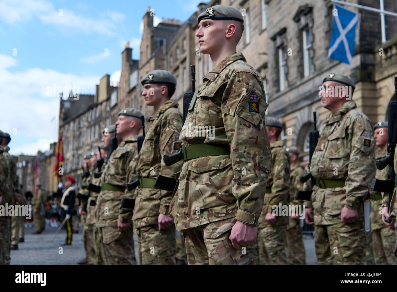 Edinburgh Scotland, UK April 02 2022.The British Army, The Scottish and ...