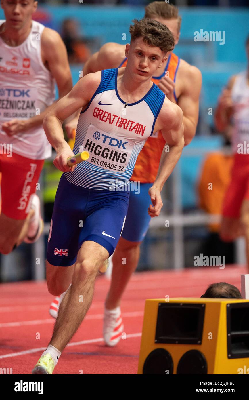 Ben Higgins GB & NI running leg one of the men’s 4x400m relay on Day ...