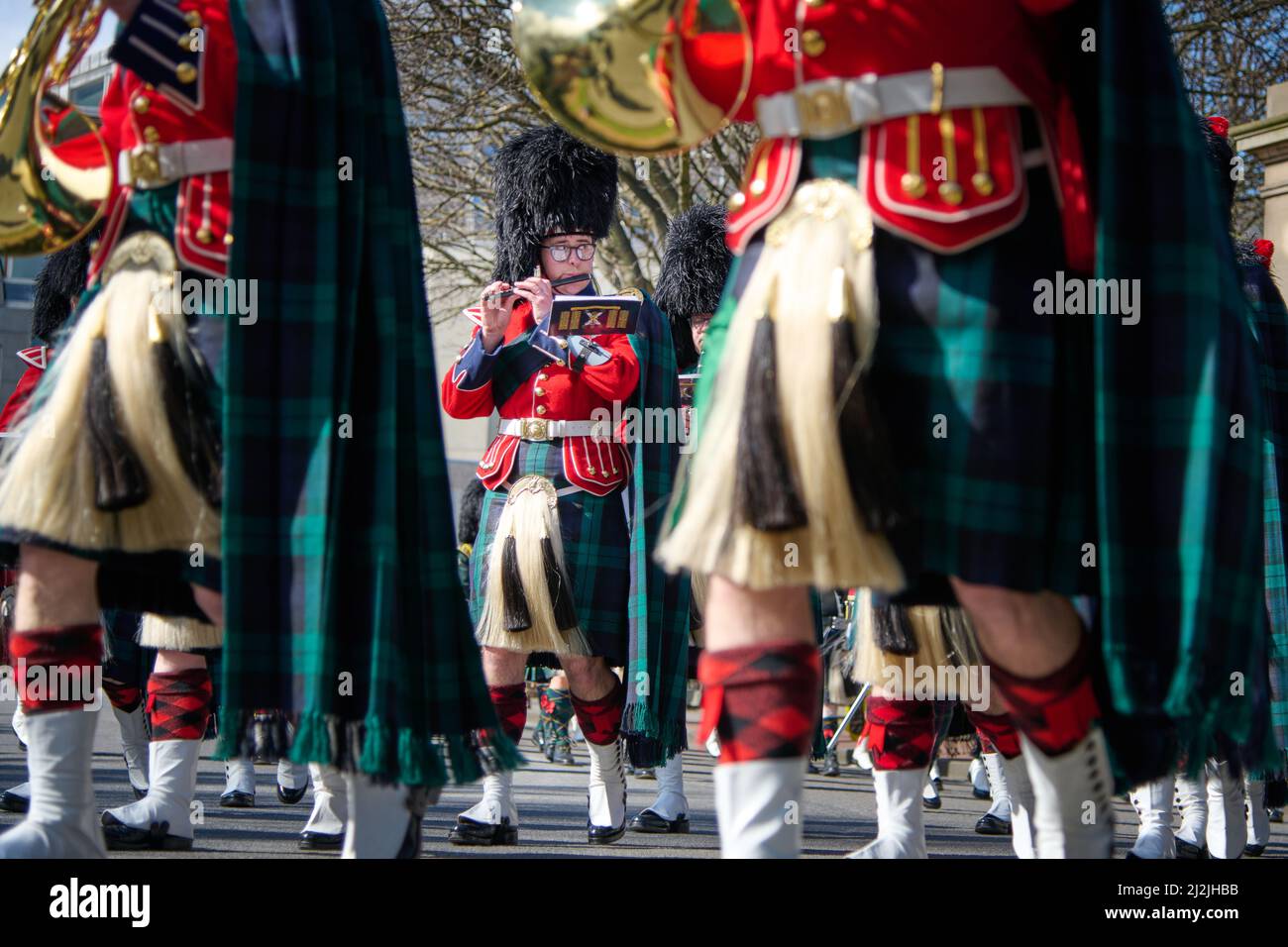 Edinburgh Scotland, UK April 02 2022.The British Army, The Scottish and ...