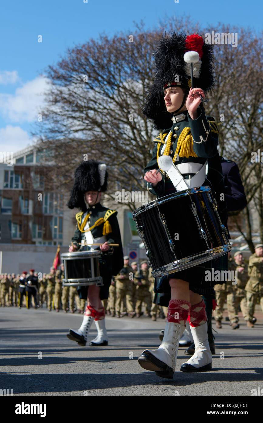 Edinburgh Scotland, UK April 02 2022.The British Army, The Scottish and ...