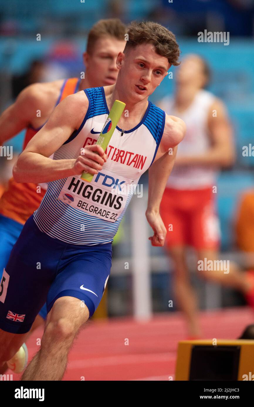Ben Higgins GB & NI running leg one of the men’s 4x400m relay on Day ...