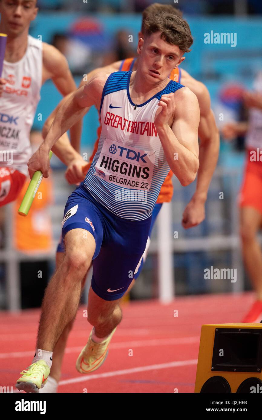 Ben Higgins GB & NI running leg one of the men’s 4x400m relay on Day ...