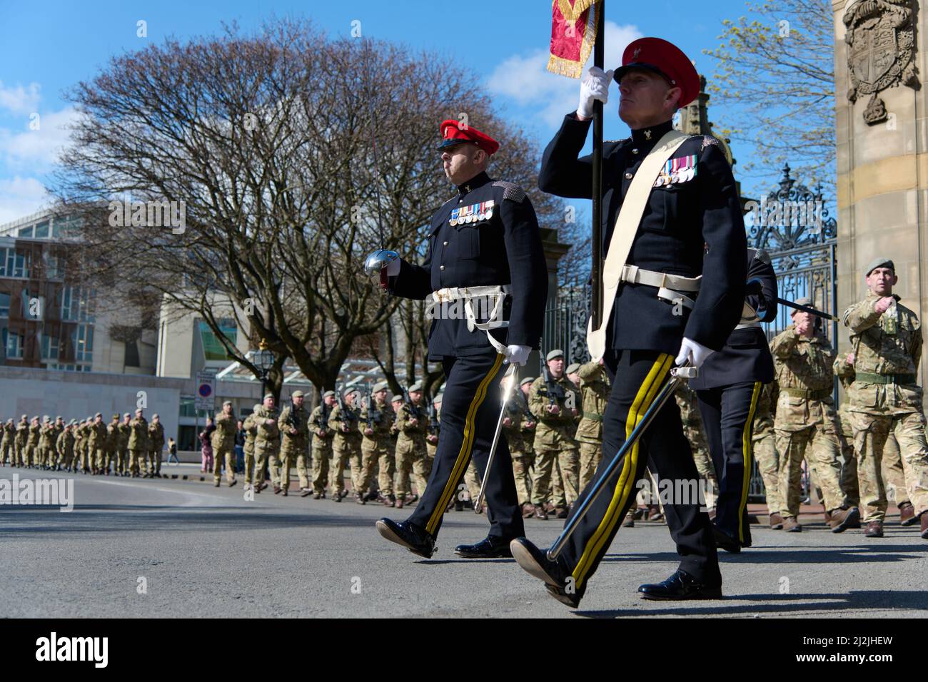 Edinburgh Scotland, UK April 02 2022.The British Army, The Scottish and ...