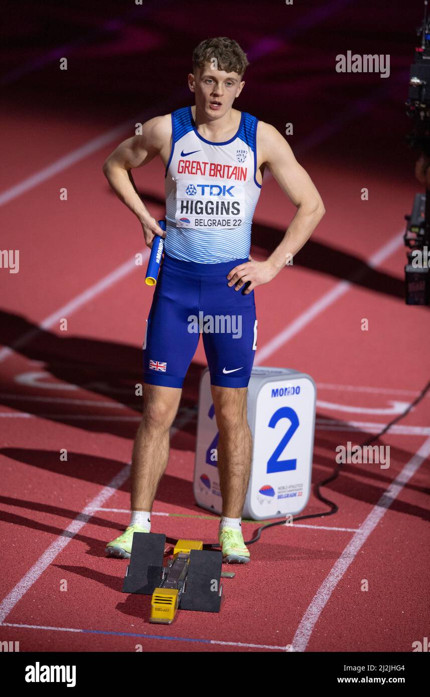 Ben Higgins GB & NI running leg one of the men’s 4x400m relay on Day ...