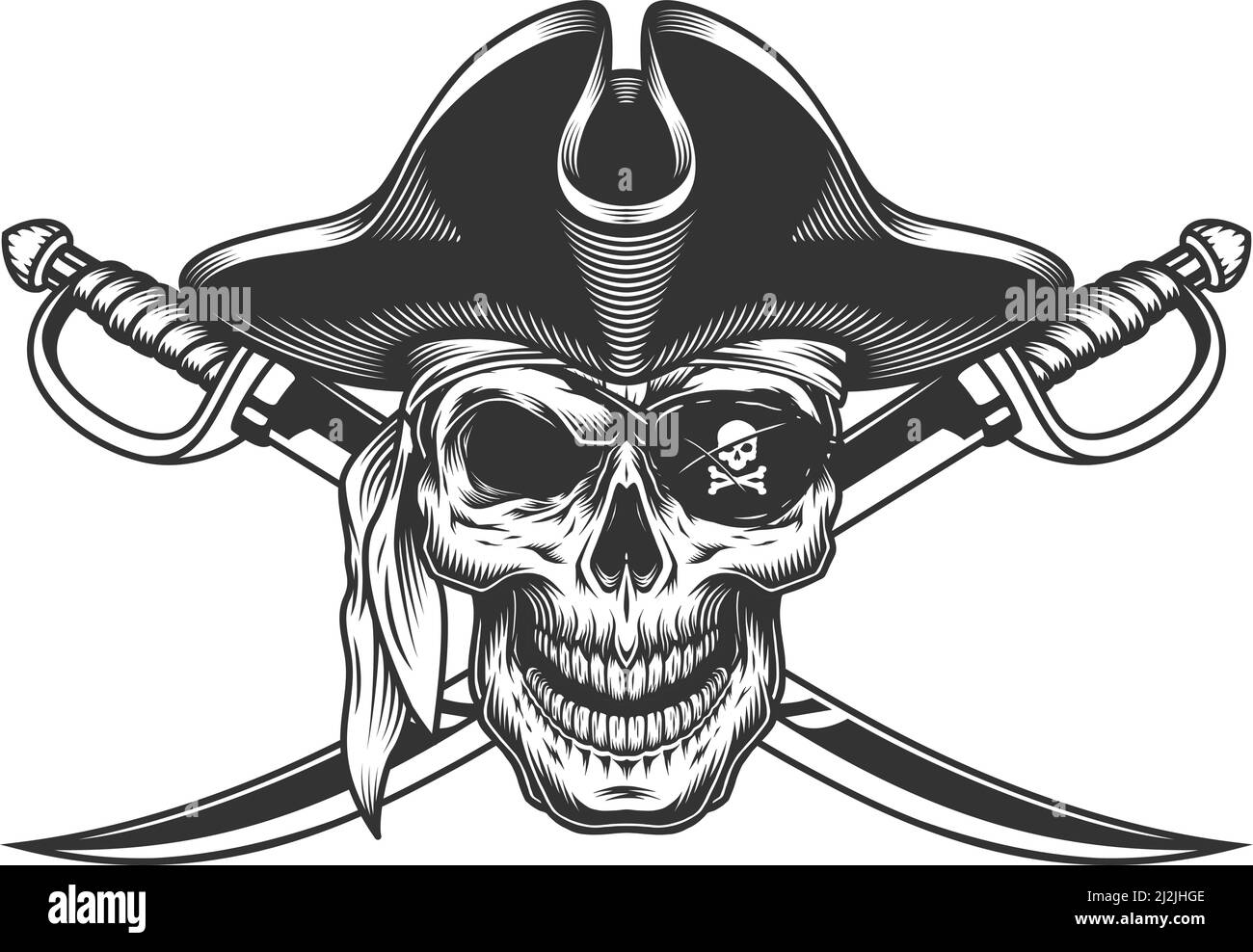 Skull And Cross Swords Patch