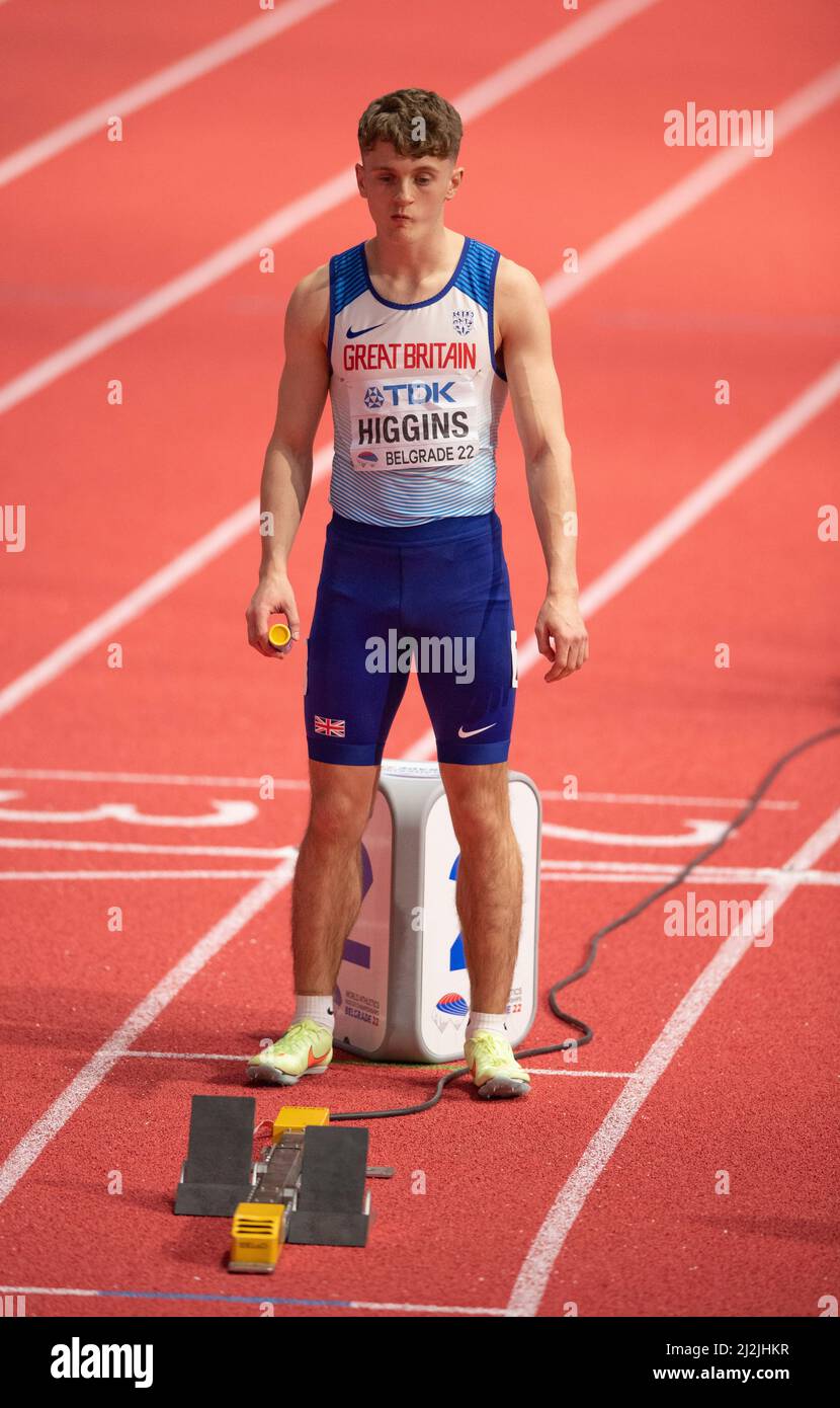 Ben Higgins GB & NI running leg one of the men’s 4x400m relay on Day ...