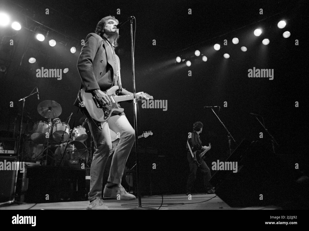 English musician Ray Davies performing with The Kinks at the Lyceum ...